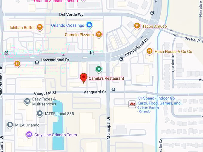 16. camila's restaurant (5458 international dr) map