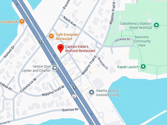 16. captain eddie’s seafood restaurant map