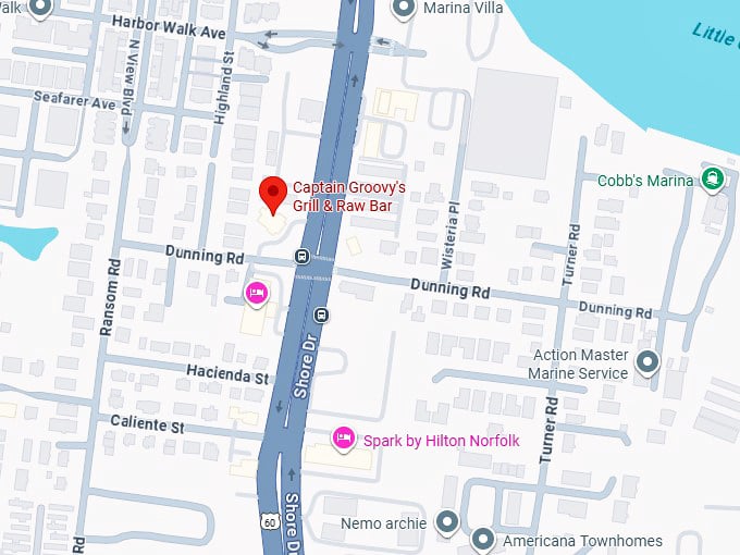 16. captain groovy’s grill & raw bar map