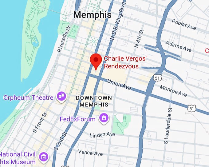 16. charlie vergos’ rendezvous map
