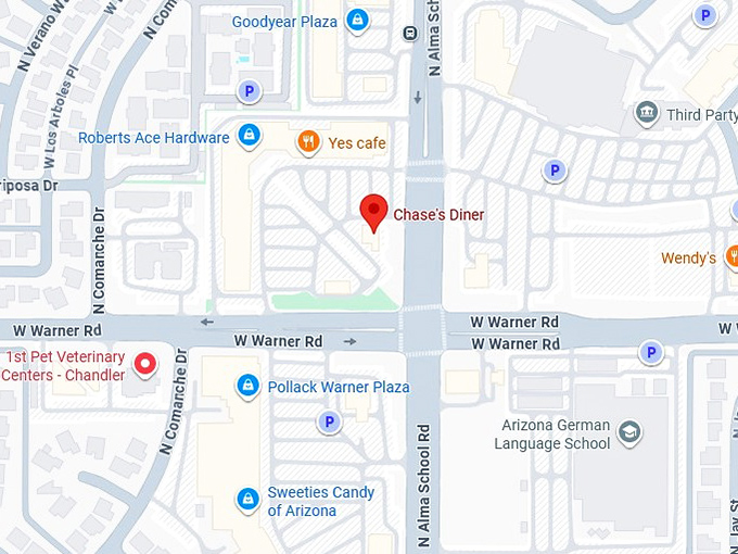 16. chase's diner map