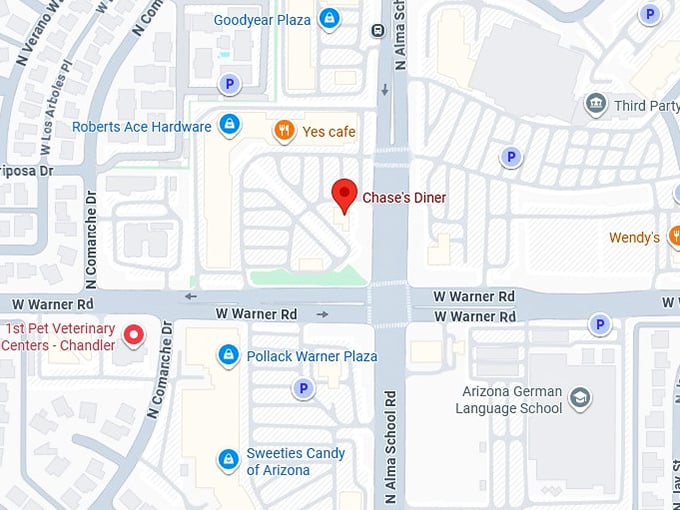 16. chase's diner map