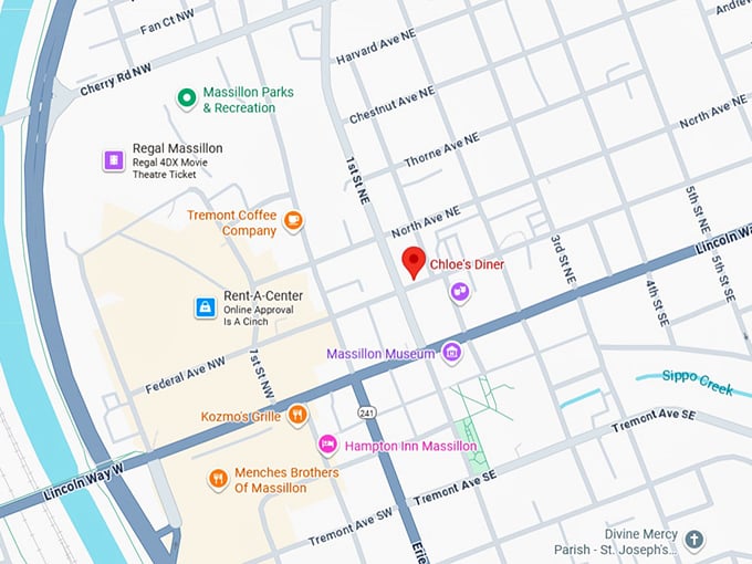 16. chloe’s diner map