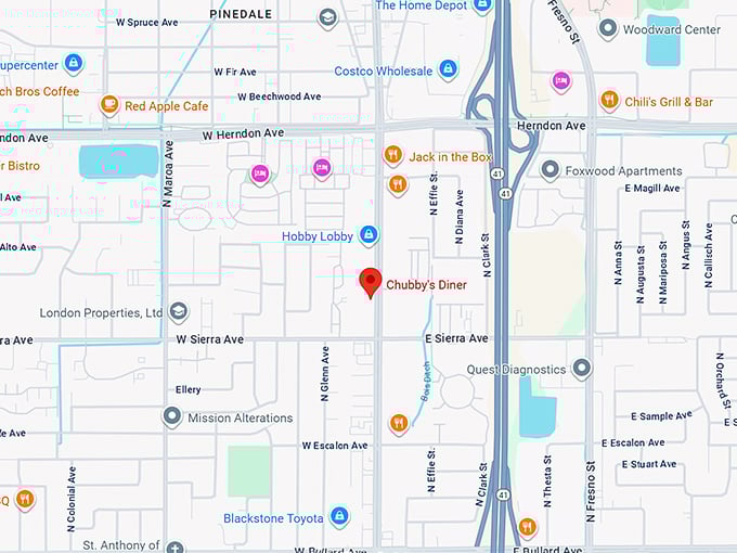 16. chubby's diner (6451 n blackstone ave) map