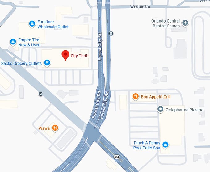 16. city thrift (6015 edgewater dr) map