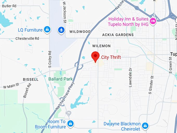 16. city thrift map