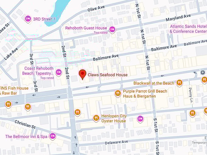 16. claws seafood house map