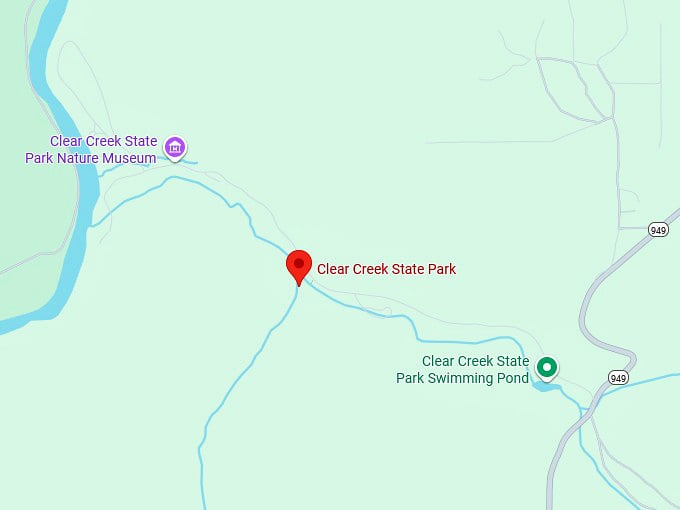 16. clear creek state park map