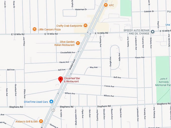 16. cloverleaf bar & restaurant map
