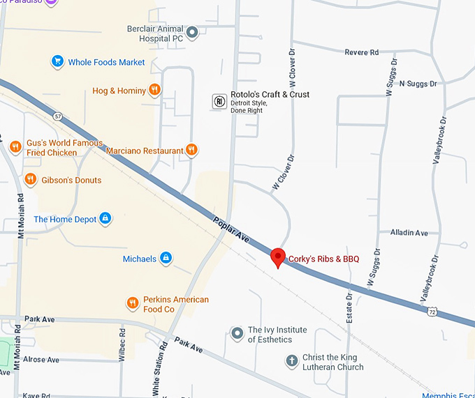 16. corky’s ribs & bbq map