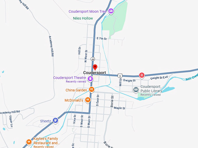 coudersport, pa map