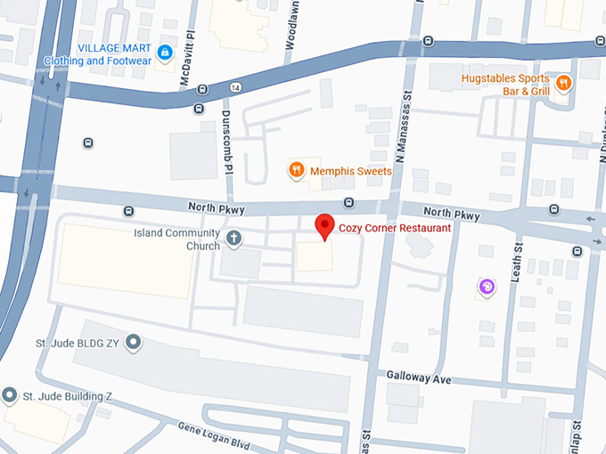 16. cozy corner restaurant map