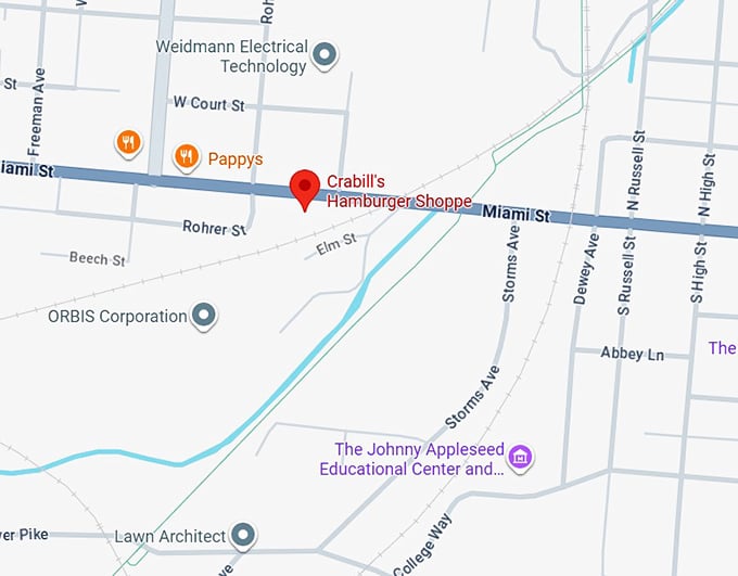16. crabill's hamburger shoppe map