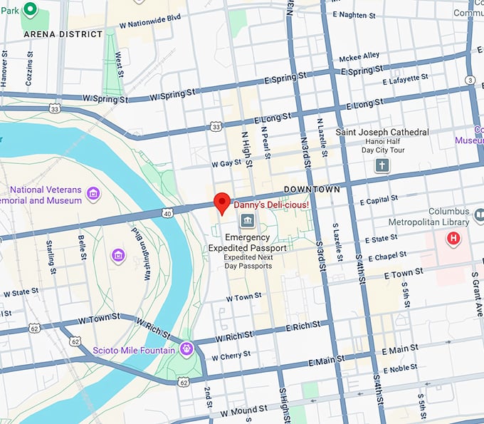 16. danny's deli cious! map