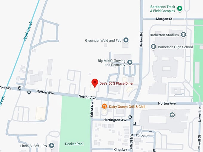 16. dee’s 50’s place diner map