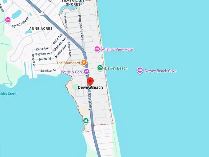 16. dewey beach, de map