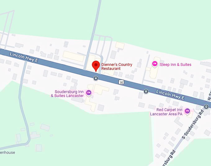16. dienner's country restaurant map