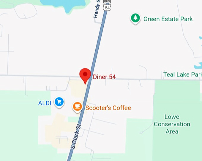 16. diner 54 map