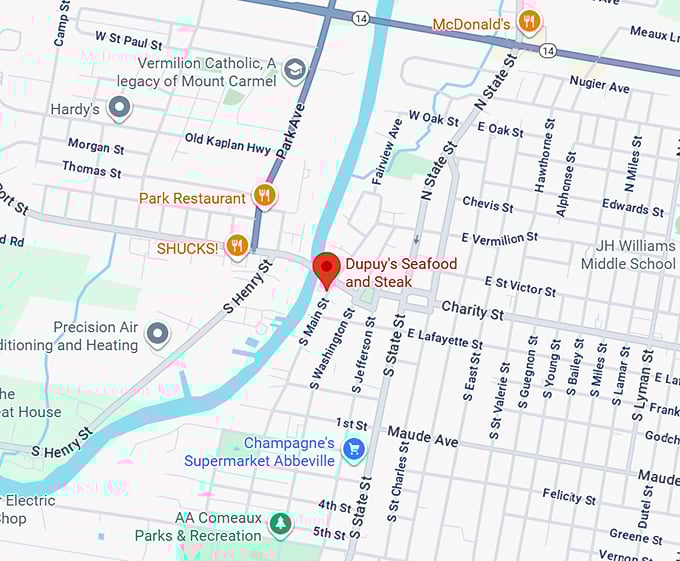 16. dupuy's seafood and steak map