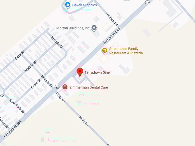 16. earlystown diner map