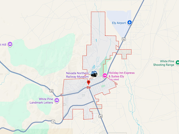 16. ely, nv map