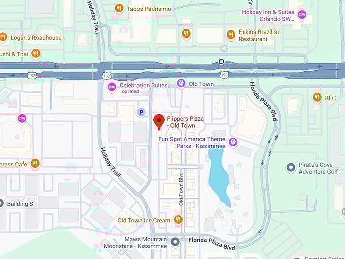 16. flippers pizza old town map