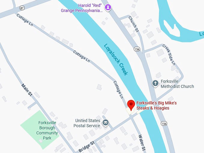 16. forksville’s big mike’s steaks & hoagies map