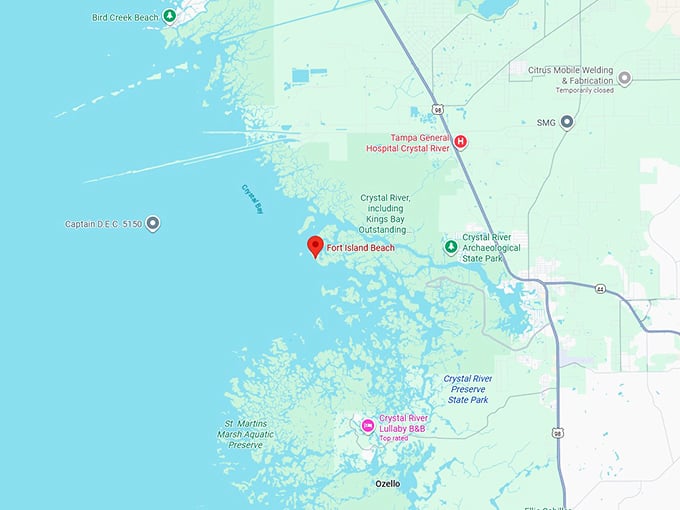 fort island beach map
