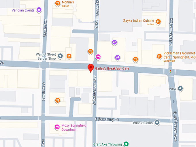 16. gailey's breakfast cafe map