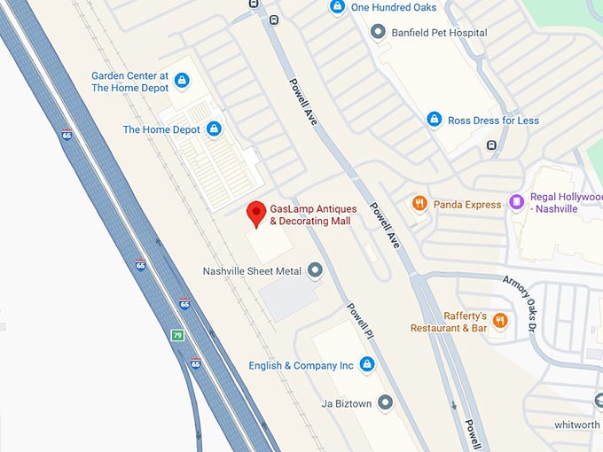 16. gaslamp antiques & decorating mall map