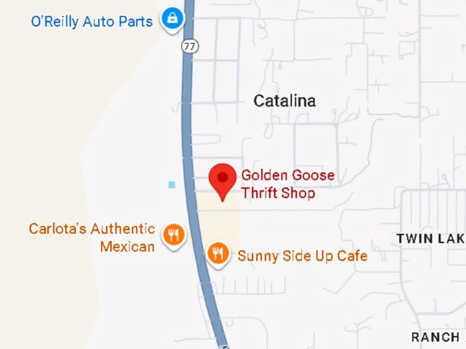 16. golden goose thrift shop map