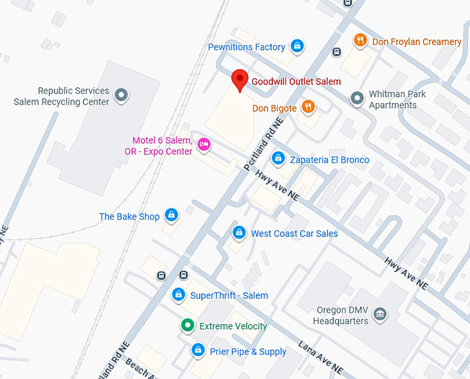 16. goodwill outlet salem (3235 portland rd ne) map