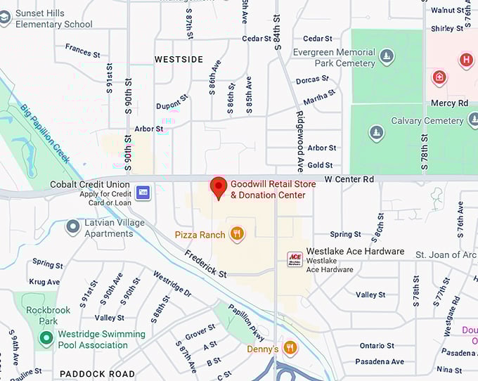 goodwill retail store & donation center map