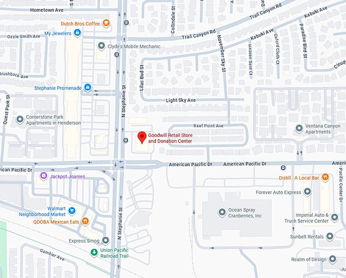 16. goodwill retail store and donation center (1390 american pacific dr) map
