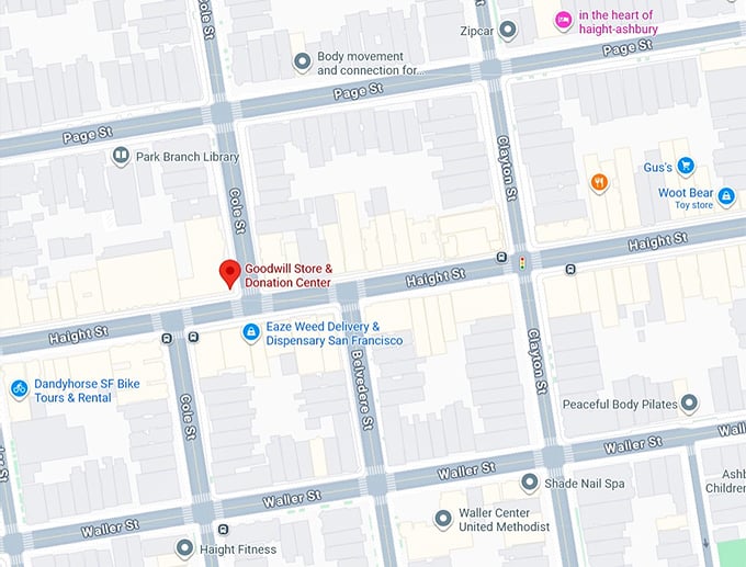 16. goodwill store & donation center (1700 haight st) map