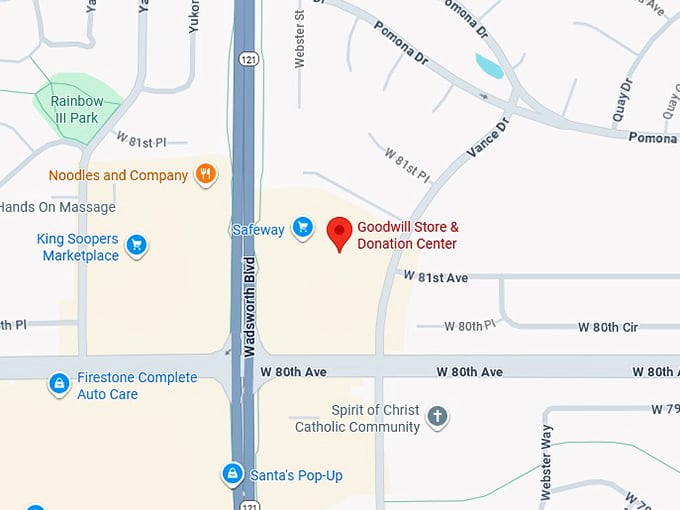 16. goodwill store & donation center (7547 w 80th ave) map