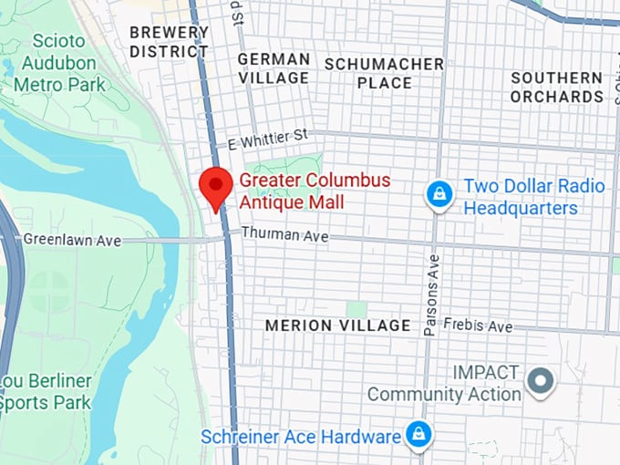 16. greater columbus antique mall map