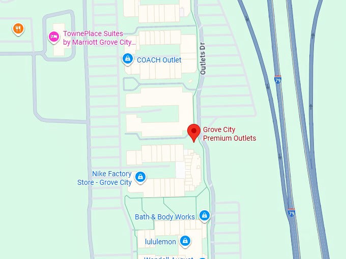 16. grove city premium outlets map
