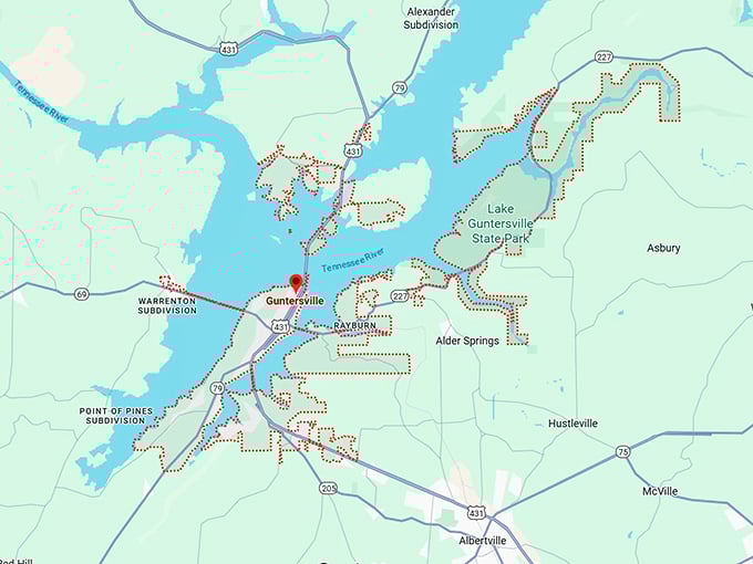 16. guntersville, al map
