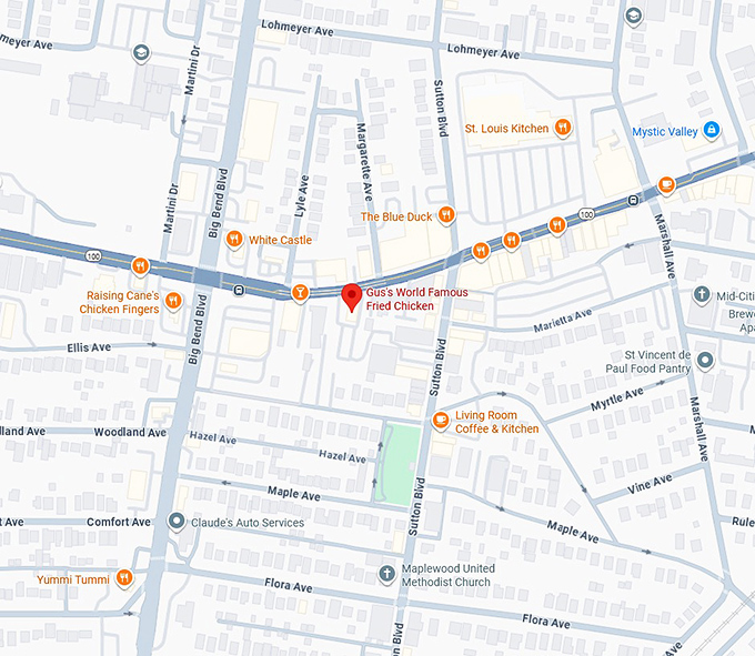 16. gus’s world famous fried chicken map