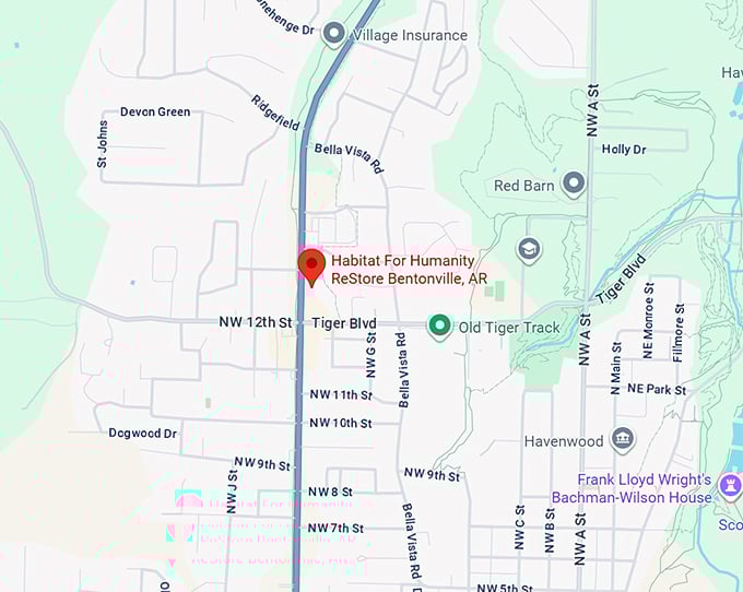 16. habitat for humanity restore bentonville, ar map