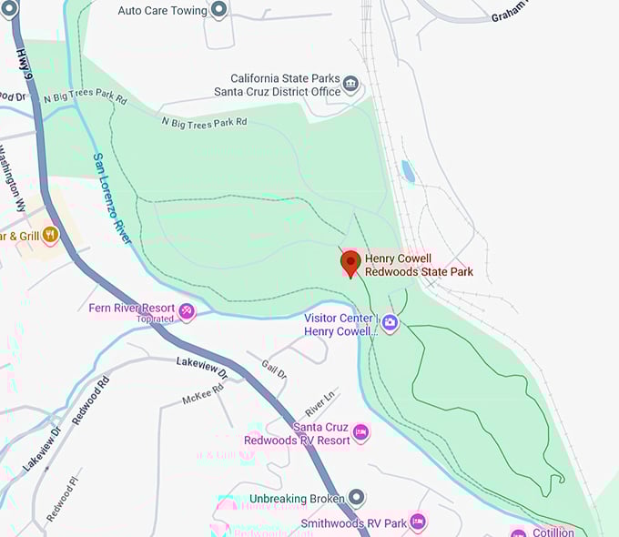 16. henry cowell redwoods state park map