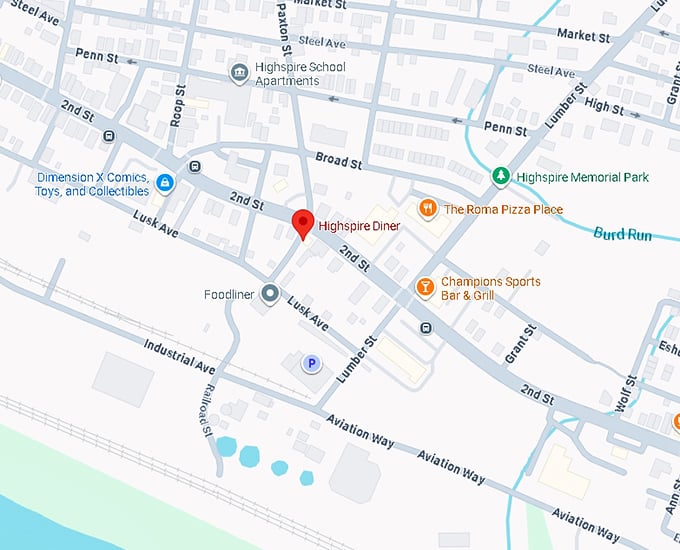16. highspire diner map