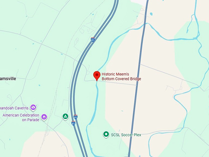 16. historic meem's bottom covered bridge map