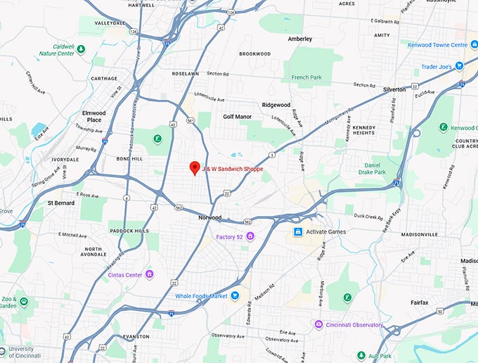 16. j & w sandwich shoppe‎ map