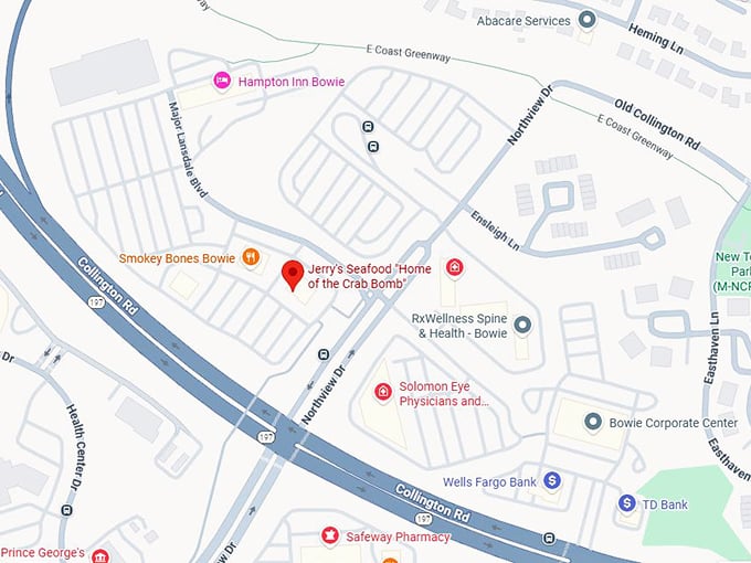 16. jerry's seafood ''home of the crab bomb'' map