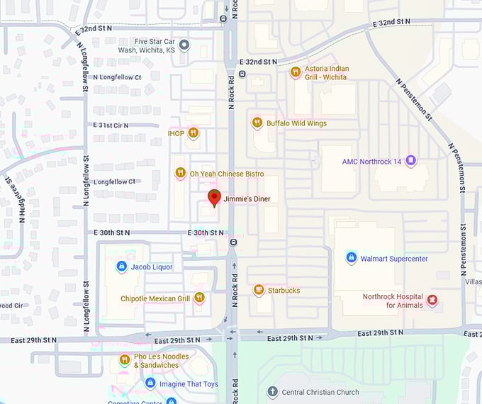 16. jimmie’s diner (3111 n rock rd) map