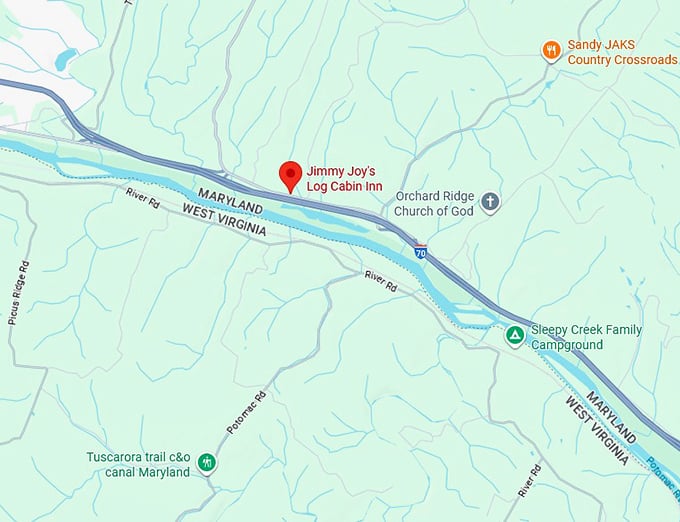 16. jimmy joy’s log cabin inn map