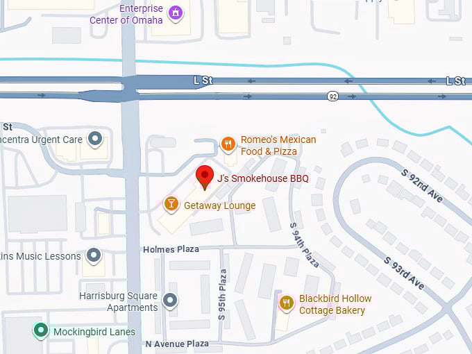 16. j's smokehouse bbq map