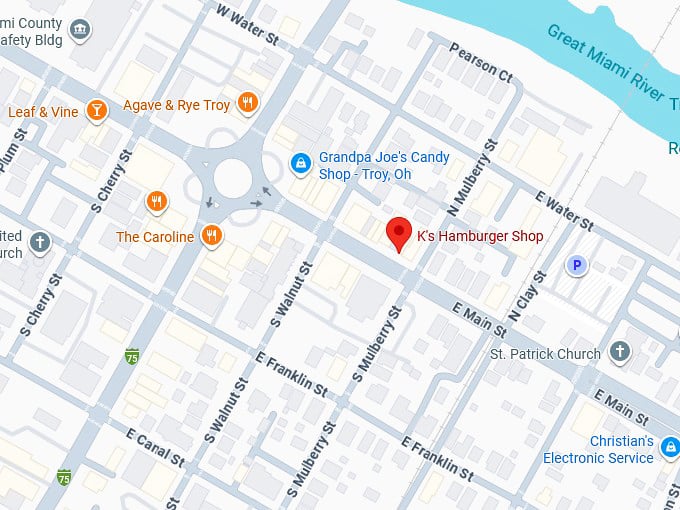 16. k's hamburger shop map